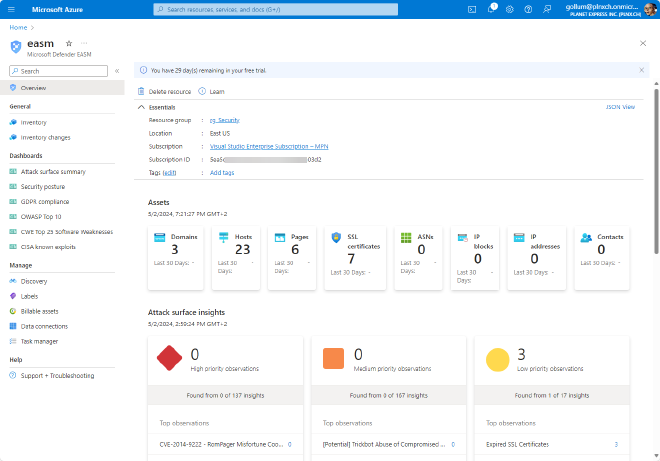 Enterprise Attack Surface Management (EASM) - Activation and a first ...
