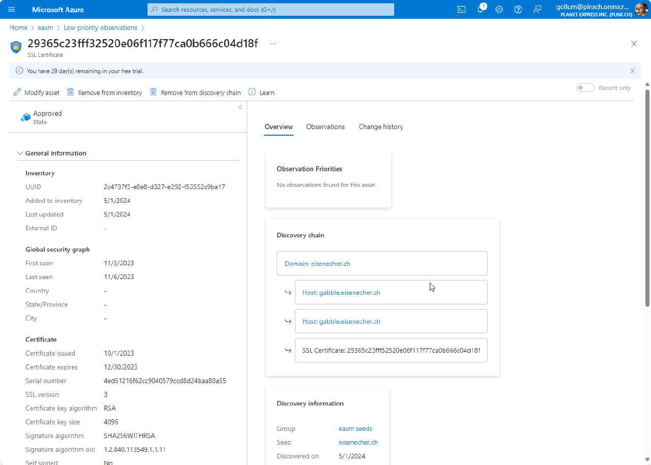 Enterprise Attack Surface Management (EASM) - Activation and a first ...