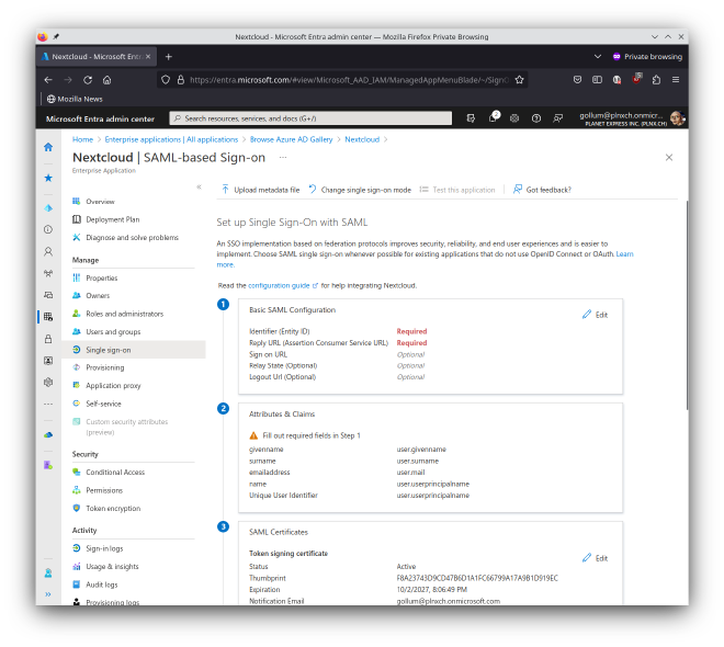 Nextcloud SSO with Azure Active Directory (AAD) · sekureco42